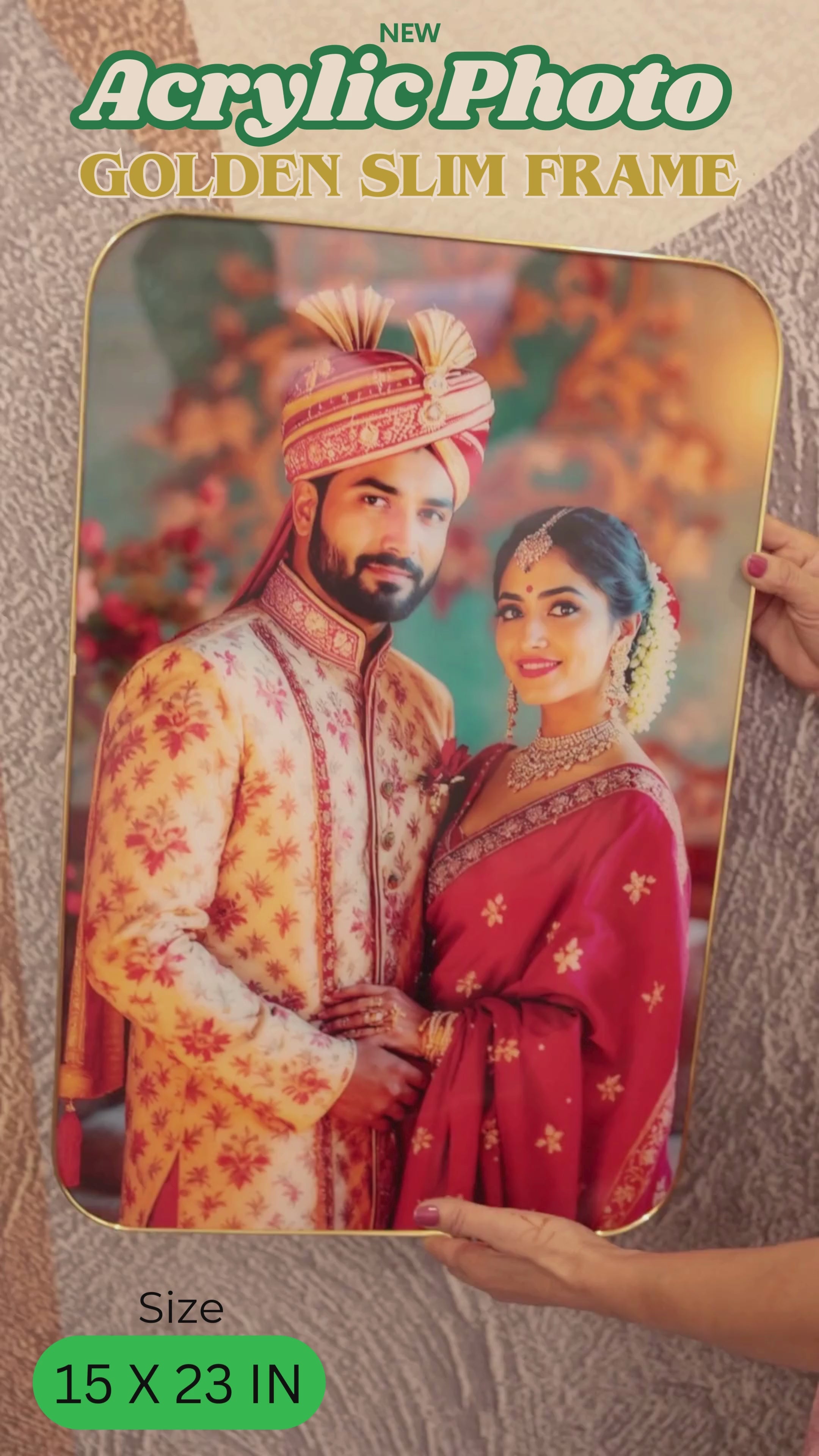 OSMLY Gold Border Acrylic UV Frame - Buy Online Acrylic Frame