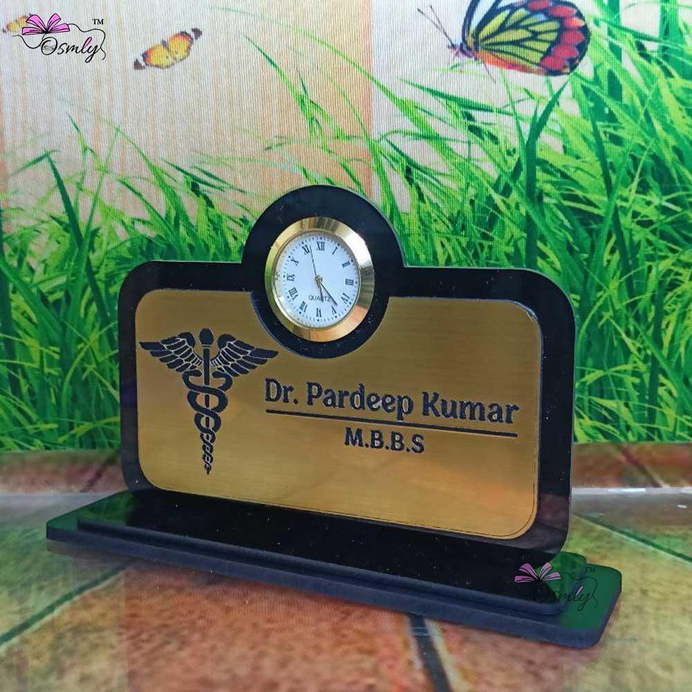Acrylic Clock Name Plate Buy Online at OSMLY