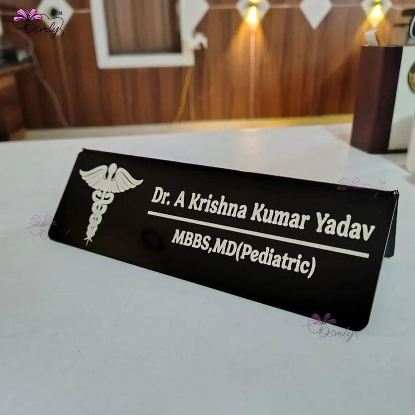 Acrylic Doctor Name Plate Black Buy Online at OSMLY